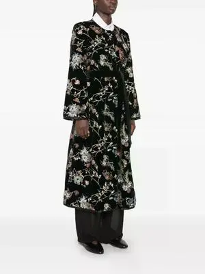 DE SANTIS Floral Embroidered Sequin-embellished Coat