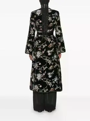 DE SANTIS Floral Embroidered Sequin-embellished Coat