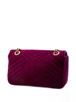 Gucci Gg Marmont Matelassé Velvet Shoulder Bag