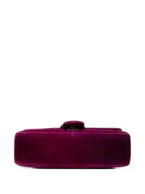Gucci Gg Marmont Matelassé Velvet Shoulder Bag