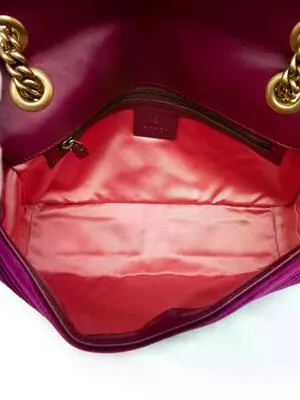 Gucci Gg Marmont Matelassé Velvet Shoulder Bag