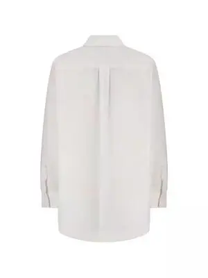 Fendi Striped Print Cotton Poplin Shirt - White