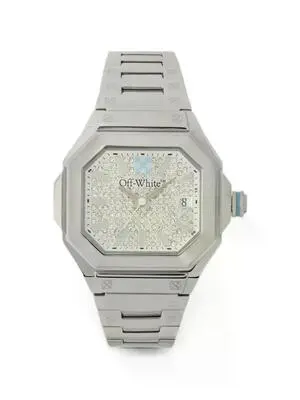 Off-White Shift Pavé 40mm Watch - Silver