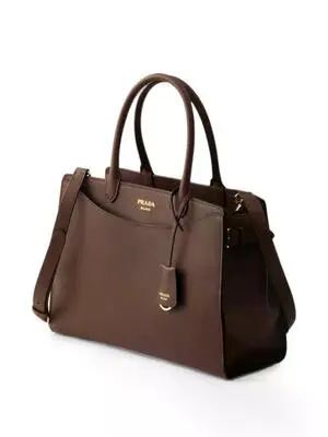 Prada Large Leather Handbag - Brown