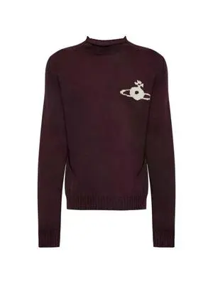 VIVIENNE WESTWOOD Wool Intarsia Orb Motif High Neck Sweater