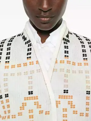 FORTE_FORTE Samarcanda Jacquard Embellished Jacket - Neutrals
