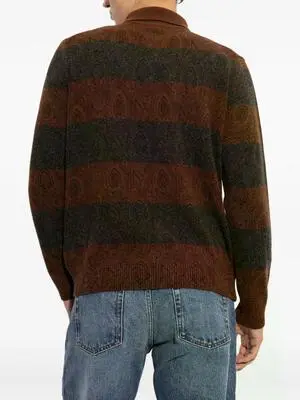 Etro Paisley-pattern Striped Polo Sweater