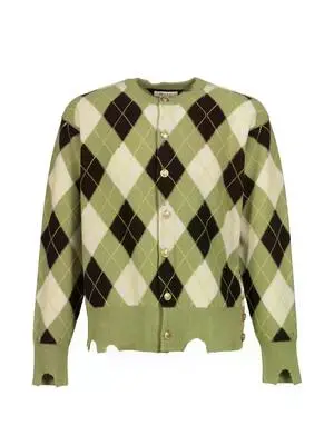 MASU Diamond Scraped Distressed Cardigan