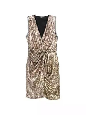 HANITA Snake-print Sequin-embellished Dress - Brown