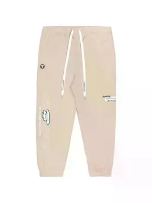 AAPE BY *A BATHING APE Graphic-embroidered Track Pants - Neutrals