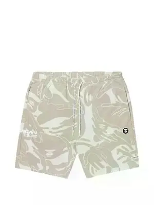 AAPE BY *A BATHING APE Moonface Camo Track Shorts - Neutrals