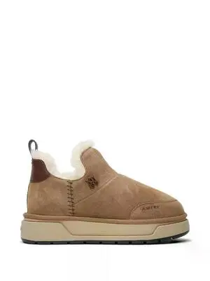 Amiri Logo Suede Shearling Boots