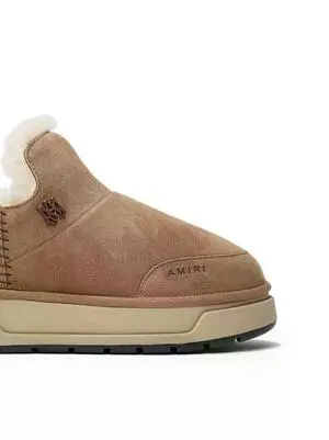 Amiri Logo Suede Shearling Boots