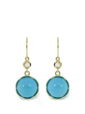 Irene Neuwirth Turquoise And Diamond Drop Earrings