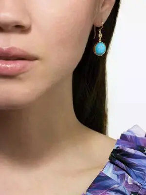 Irene Neuwirth Turquoise And Diamond Drop Earrings
