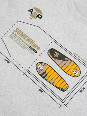 AAPE BY *A BATHING APE Moonface Graphic-print Long-sleeve T-shirt - Grey