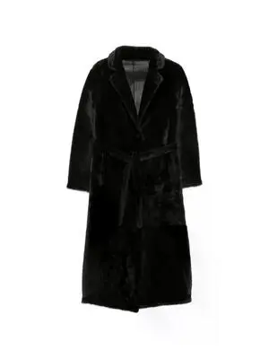 YVES SALOMON Belted Shearling Coat
