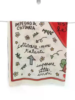 Faliero Sarti Graphic-print Frayed Scarf - Neutrals