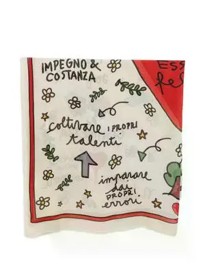 Faliero Sarti Graphic-print Frayed Scarf - Neutrals