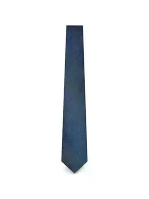 Canali Geometric-pattern Silk Tie - Blue