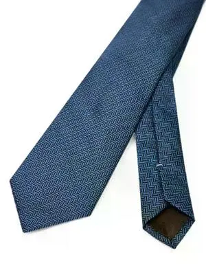 Canali Geometric-pattern Silk Tie