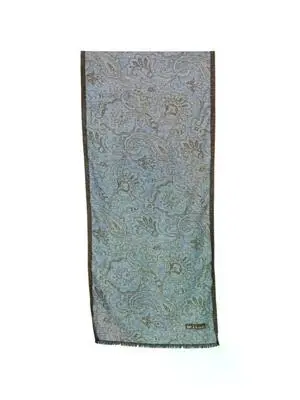 Kiton Paisley-print Fringed Scarf - Blue