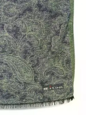 Kiton Paisley-print Frayed Scarf