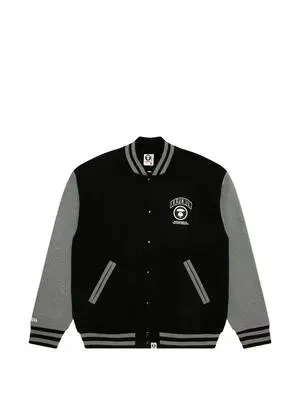 AAPE BY *A BATHING APE Moonface-patch Button-up Sweatshirt - Black