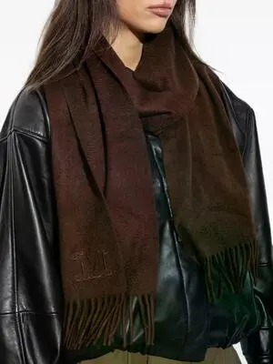 Max Mara Fringed Logo-embroidered Scarf