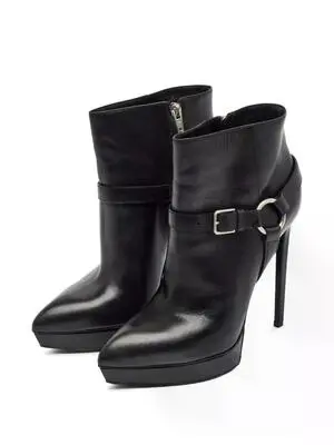 Saint Laurent Leather Harness Ankle Boots