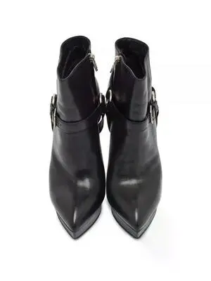 Saint Laurent Leather Harness Ankle Boots