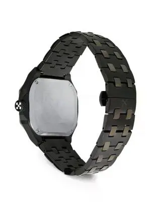 Off-White Rectangular Stainless Steel Watch - Black