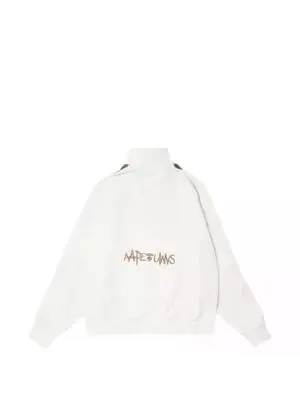 AAPE BY *A BATHING APE Moonface-embroidered Zip-up Sweatshirt - White