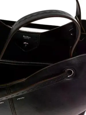Max Mara Mixed Doubles Leather Tote Bag - Black