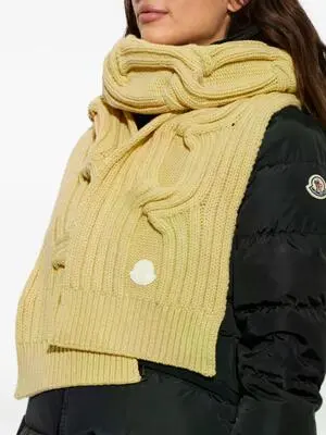 Moncler Cable-knit Logo-patch Scarf