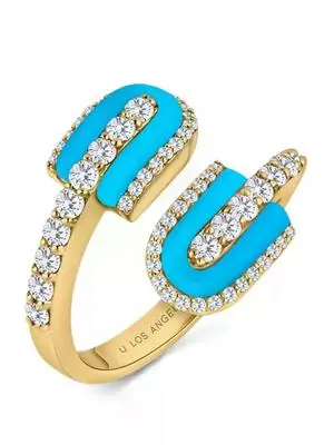 U LOS ANGELES U Duo Turquoise And Diamond Ring - Gold