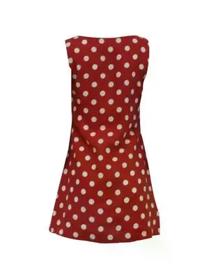 Posse Alice Polka-dot Sleeveless Square Neck Dress - Red