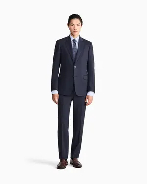Giorgio Armani Regular Fit Shirt In Micro Weave Cotton With French Collar