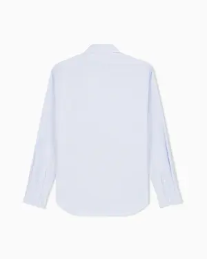 Giorgio Armani Regular Fit Shirt In Micro Weave Cotton With French Collar