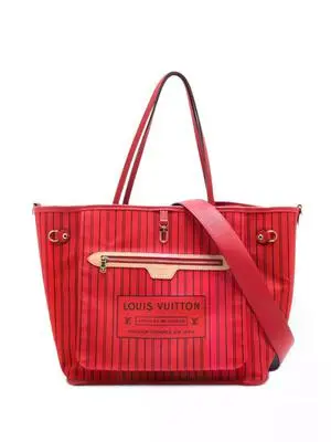 LOUIS VUITTON 2010-2026 Monogram Neverfull Bandouliere Inside Out Mm Satchel - Red