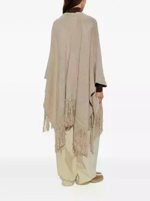 Max Mara Fringe-trim Knit Poncho