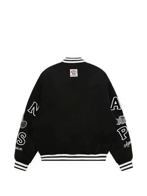 AAPE BY *A BATHING APE Moonface Embroidered-patch Varsity Jacket