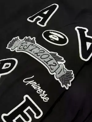 AAPE BY *A BATHING APE Moonface Embroidered-patch Varsity Jacket