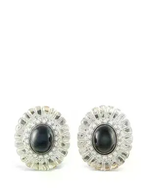 Cartier 18k Yellow Diamond And Rock Crystal Earrings And Ring Set