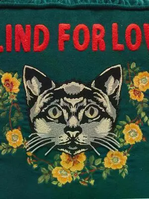 Gucci Blind For Love Embroidered Cat Pillow