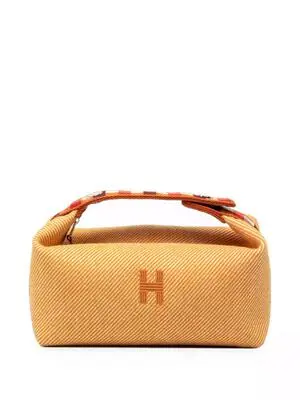 Hermès 2023-2025 Small Wool Bride A Brac Au Carre Case Vanity Bag - Orange
