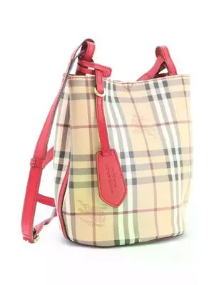 Burberry Lorne Haymarket Coated Canvas Small Bucket Bag