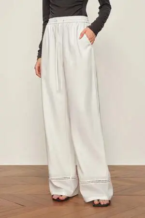 Fabrique Eve Openwork Drawstring Wide Leg Pants