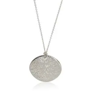 Tiffany & Co. Sterling Silver Engraved Notes Pendant Necklace - Sterling_silver