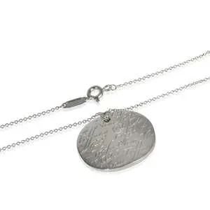 Tiffany & Co. Sterling Silver Engraved Notes Pendant Necklace